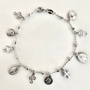 Blessed Virgin Mary Charm Bracelet, Mother Mary Religious Bracelet ...