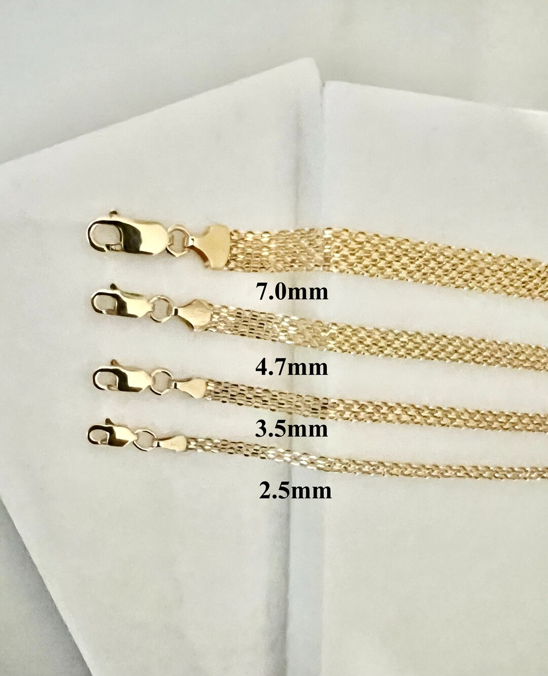 14K Yellow Gold Bismark Link Chain Bracelet, 14K Real Gold 7.25 Bismark ...