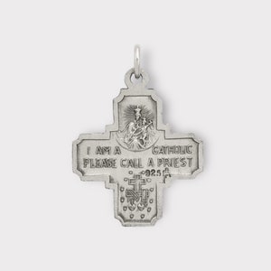 Sterling Silver Four Way Cross Necklace Pendant - Four Way Catholic ...