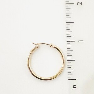 14K Yellow Gold 2mm Tubular Hoops-14k Real Gold Shiny 25mm Hoops-14k ...