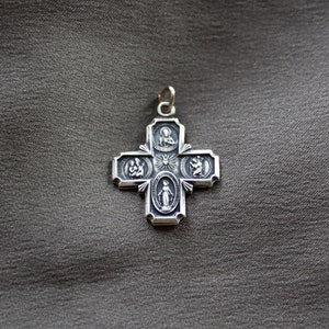 Sterling Silver Four Way Cross Necklace Pendant - Four Way Catholic ...
