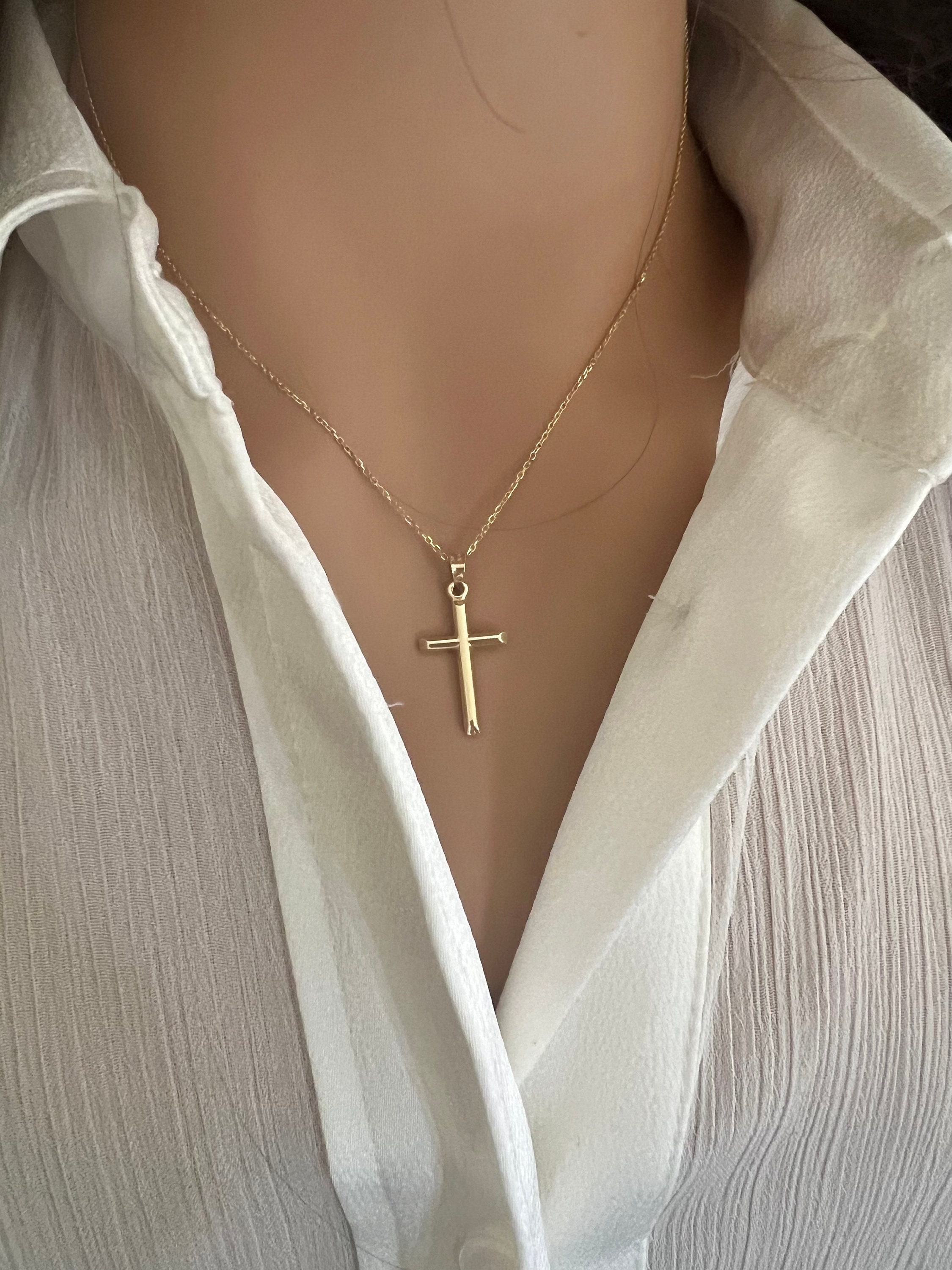 10k solid gold cross pendant store