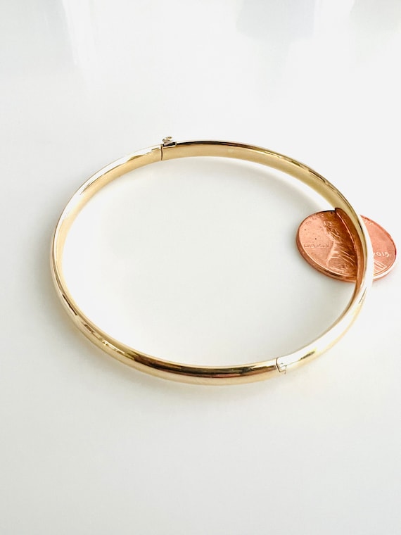 10K Yellow Gold Bangle Bracelet 10K Real Yellow Gold Polished 7 Lite Bangle Stackable 5mm Hinged Bangle Women s Lite Bangle Bracelet Etsy