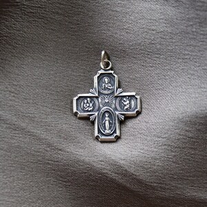 Sterling Silver Four Way Cross Necklace Pendant - Four Way Catholic ...
