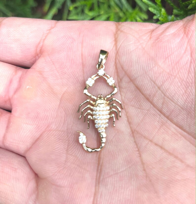 10K Gold Scorpion Pendant 10K Real Solid Gold Scorpio - Etsy