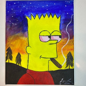 Cartoon Paintings Simpsons Stoned Lisa and Bart - Etsy Canada