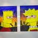 Cartoon Paintings Simpsons Stoned Lisa and Bart - Etsy Canada