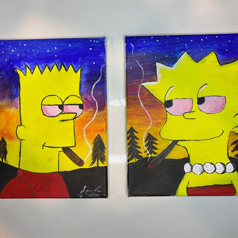The Simpsons Painting - Etsy