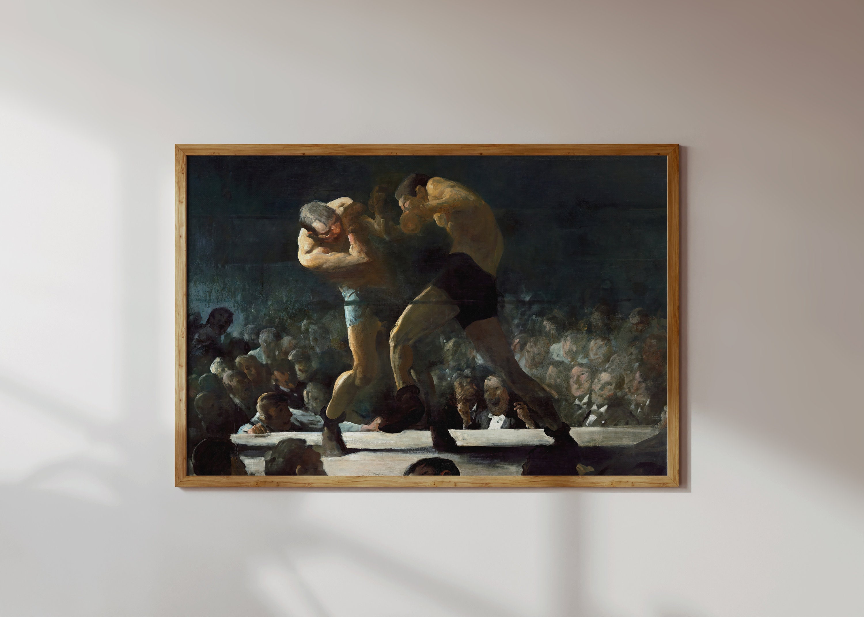 Vintage Oil Painting of Boxers Antique Boxing Artwork Moody Fighting ...