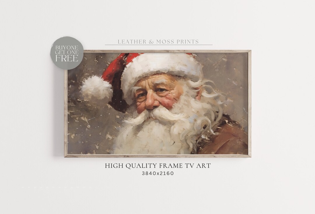 Vintage Santa Claus Sleigh Frame TV Art Farmhouse Christmas - Etsy