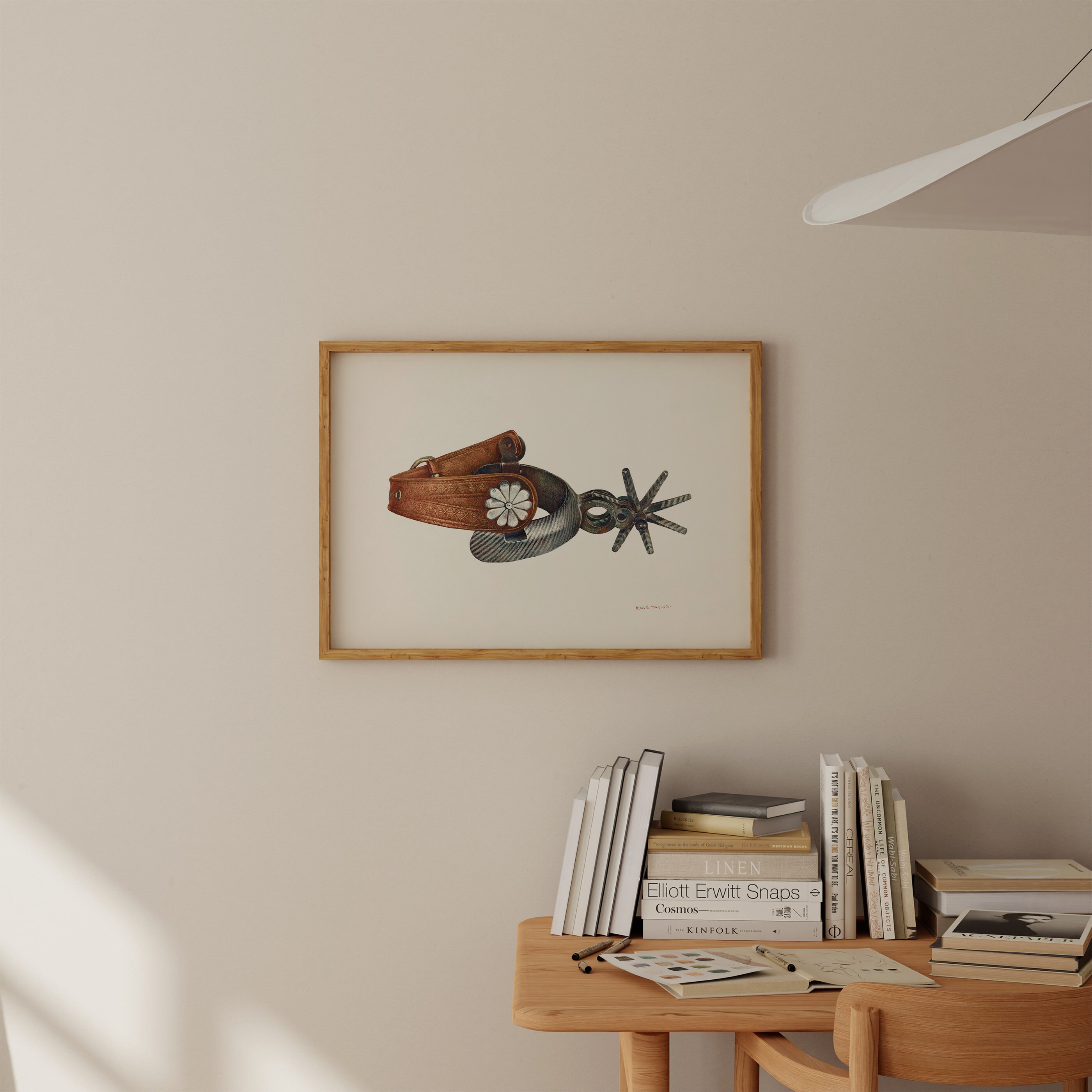 Vintage Spur Print Western Home Decor Antique Watercolor Painting ...