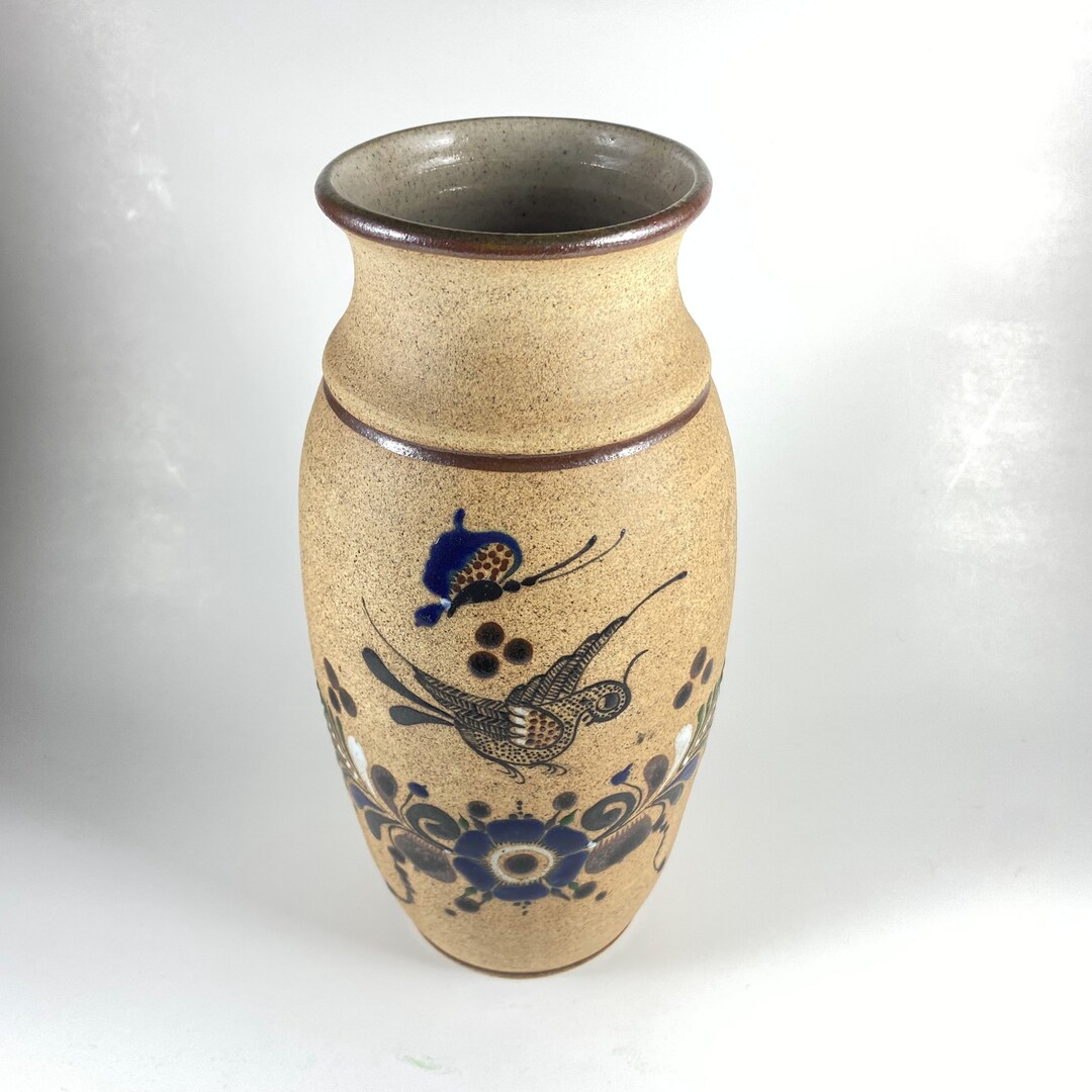 Vintage Sand Pottery Vase - Etsy