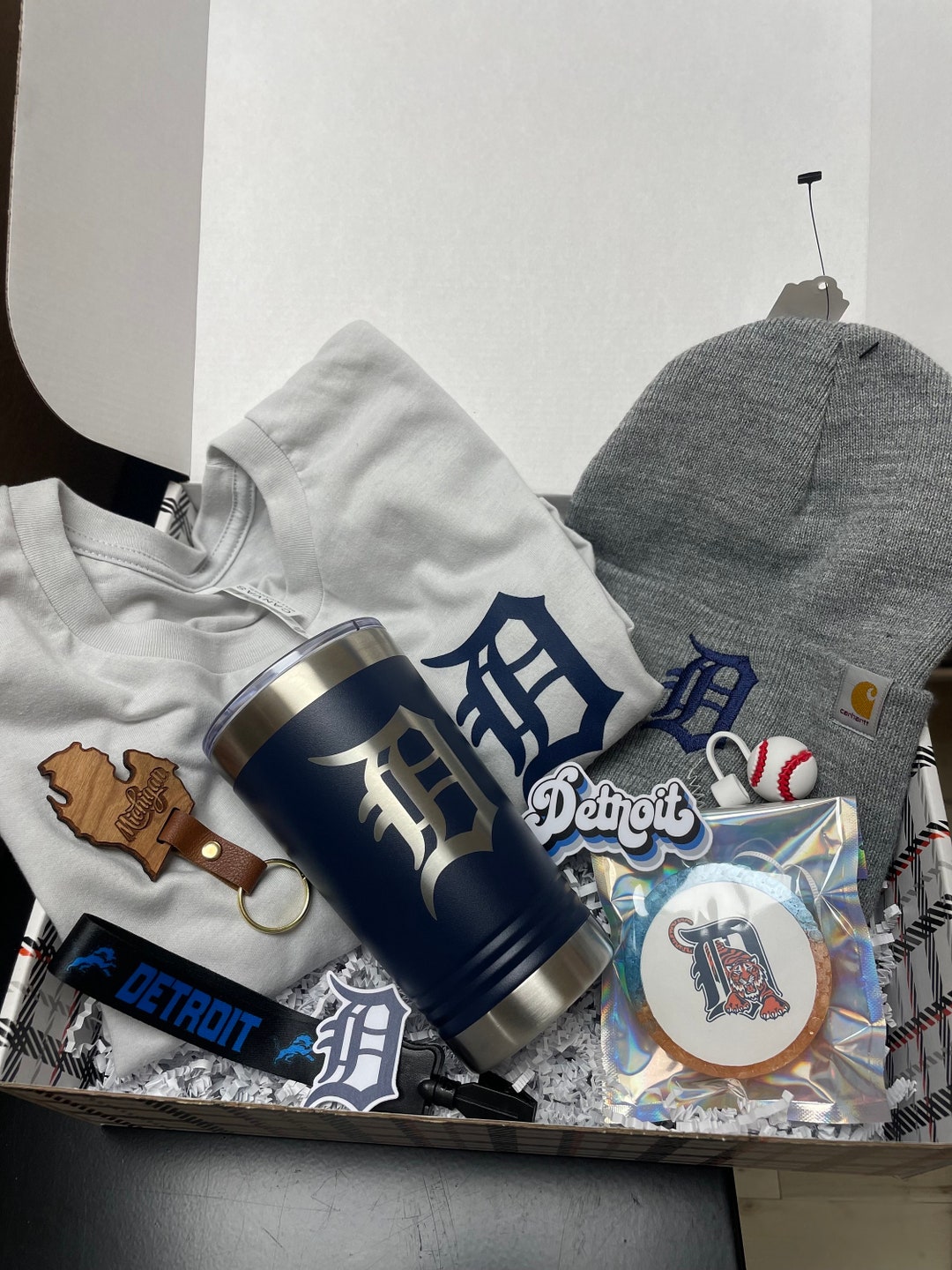 Gifts From Detroit Michigan Gift Box Featuring Old English D T-shirt ...
