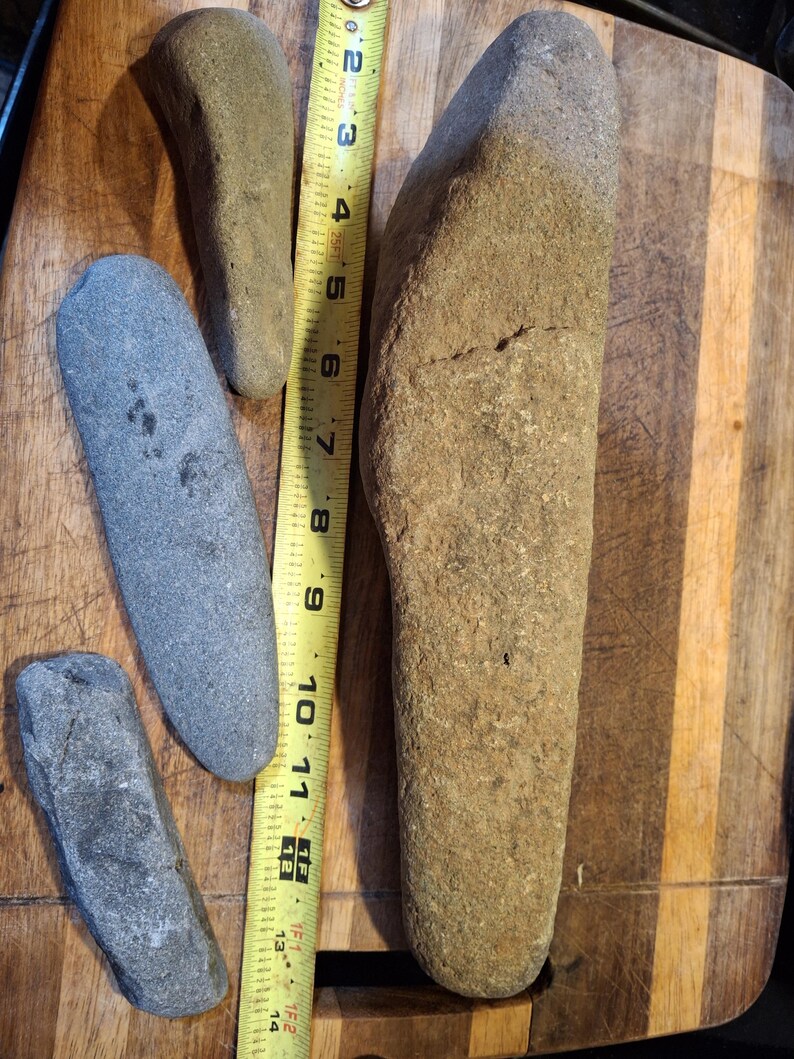 Collection of 4 Ancient Stone Tools - Archaic Grinding & Pounding ...