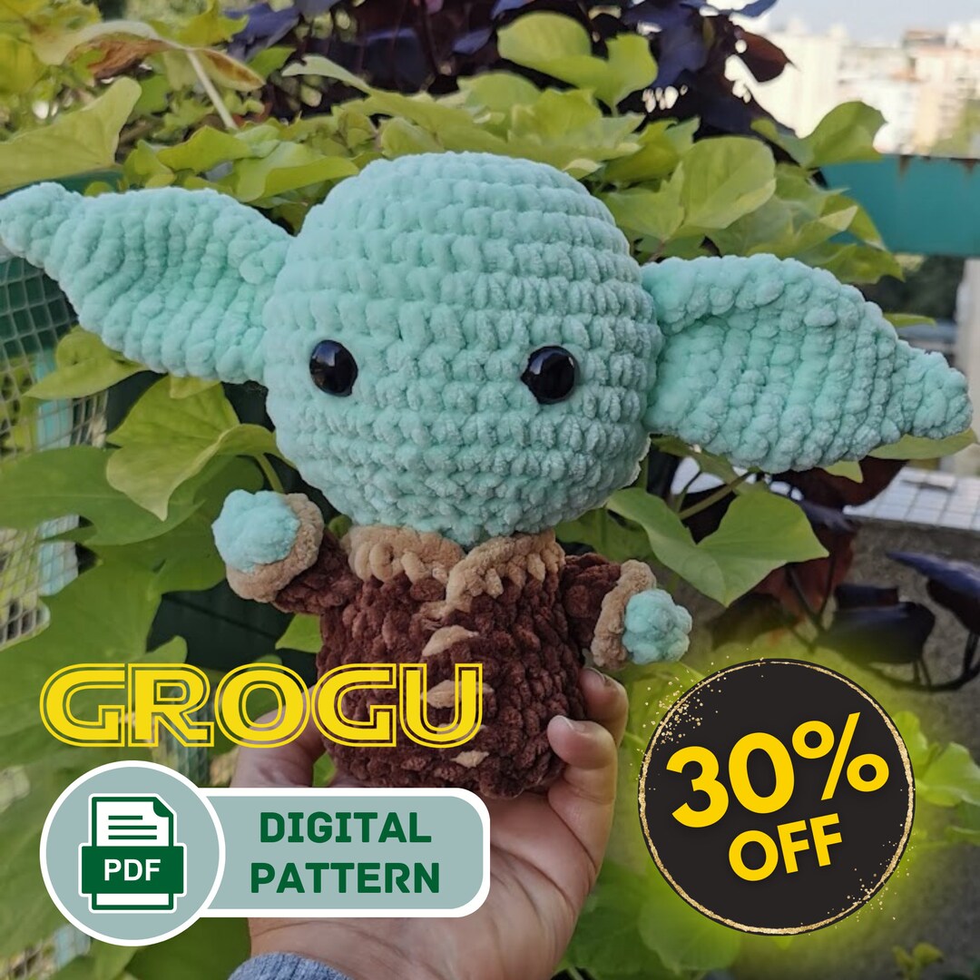 Grogu Baby Yoda Digital Crochet Pattern for a Velvet Star Wars ...
