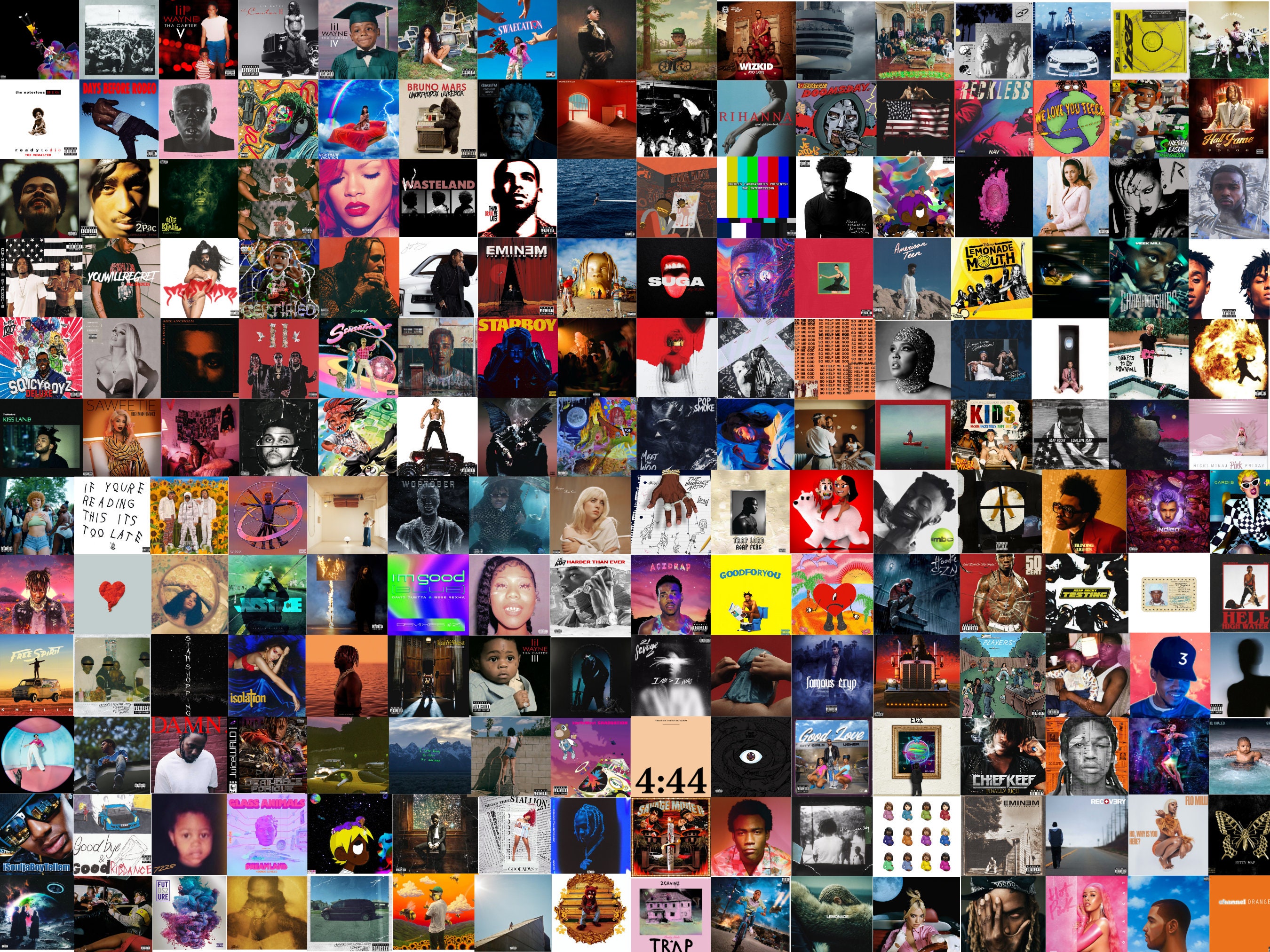 200 Pcs Ultimate Rap Pop Album Cover Collage Collection Printed