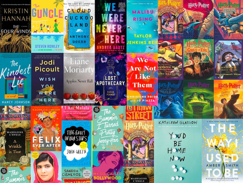 100 Pcs CUSTOM BOOK COVER Collage Wall Kit Romance/dystopian/action ...