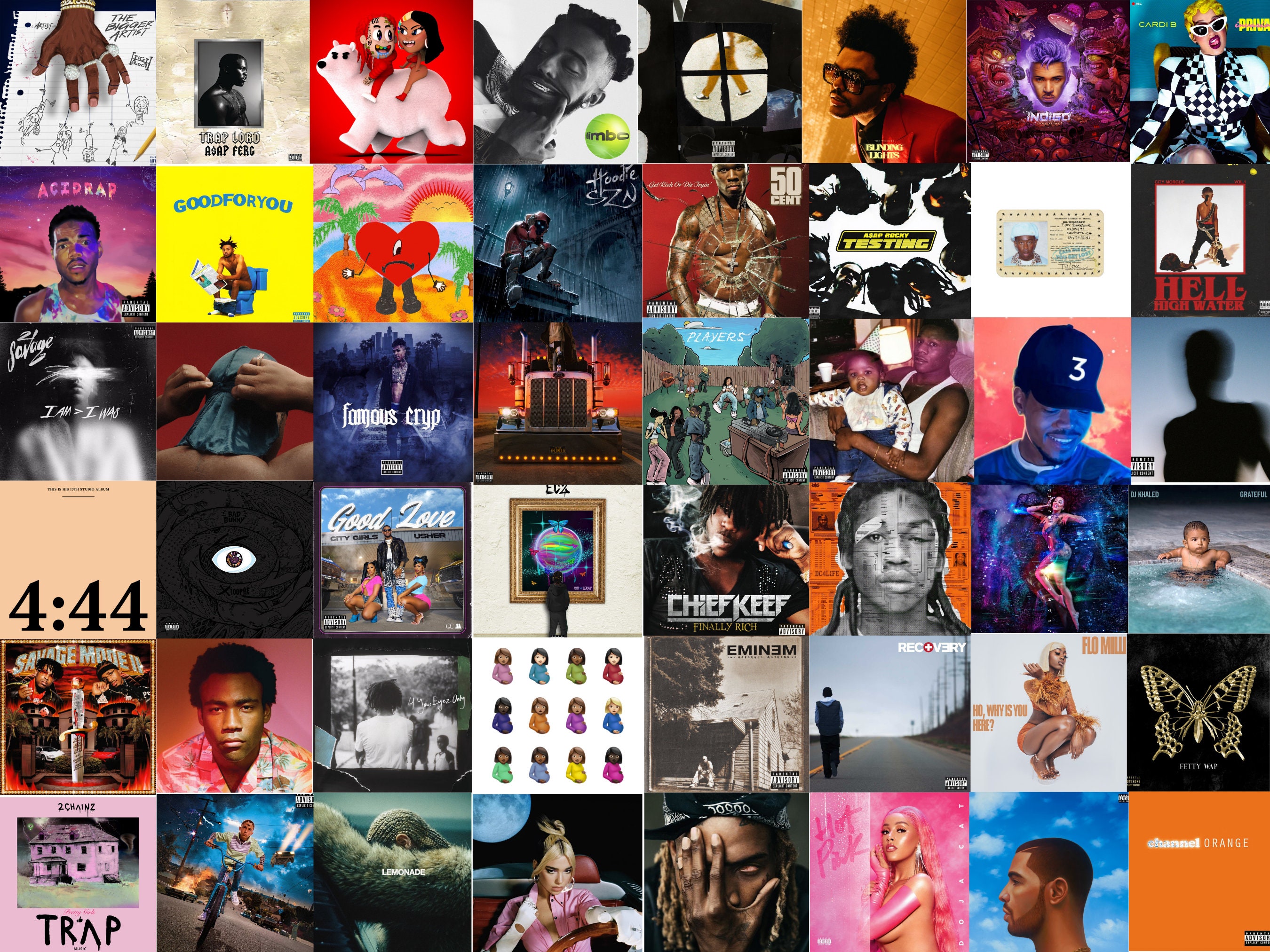 200 Pcs ULTIMATE Rap/pop Album Cover Collage COLLECTION PRINTED ...