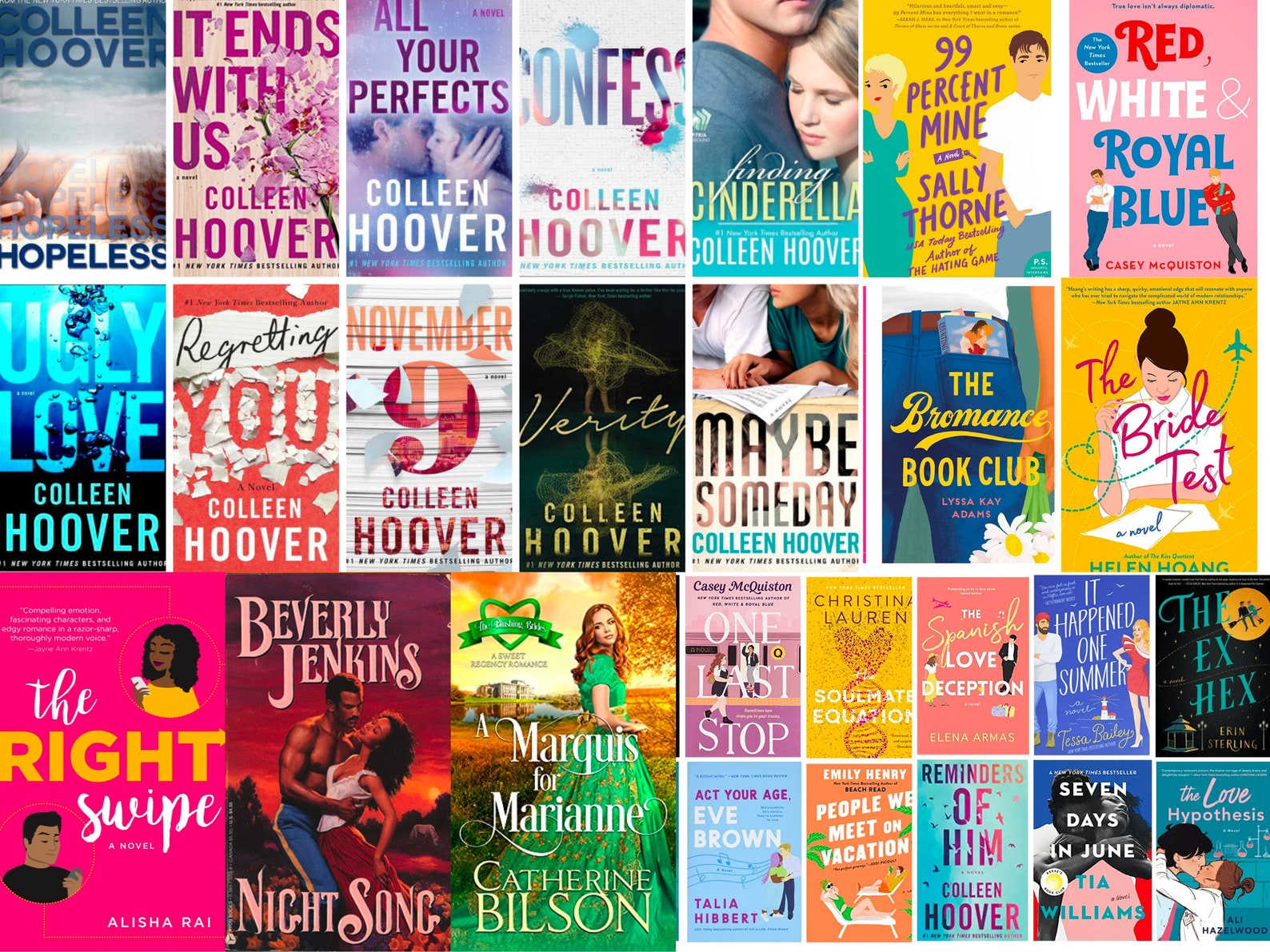 100 Pcs CUSTOM BOOK COVER Collage Wall Kit Romance/dystopian/action ...