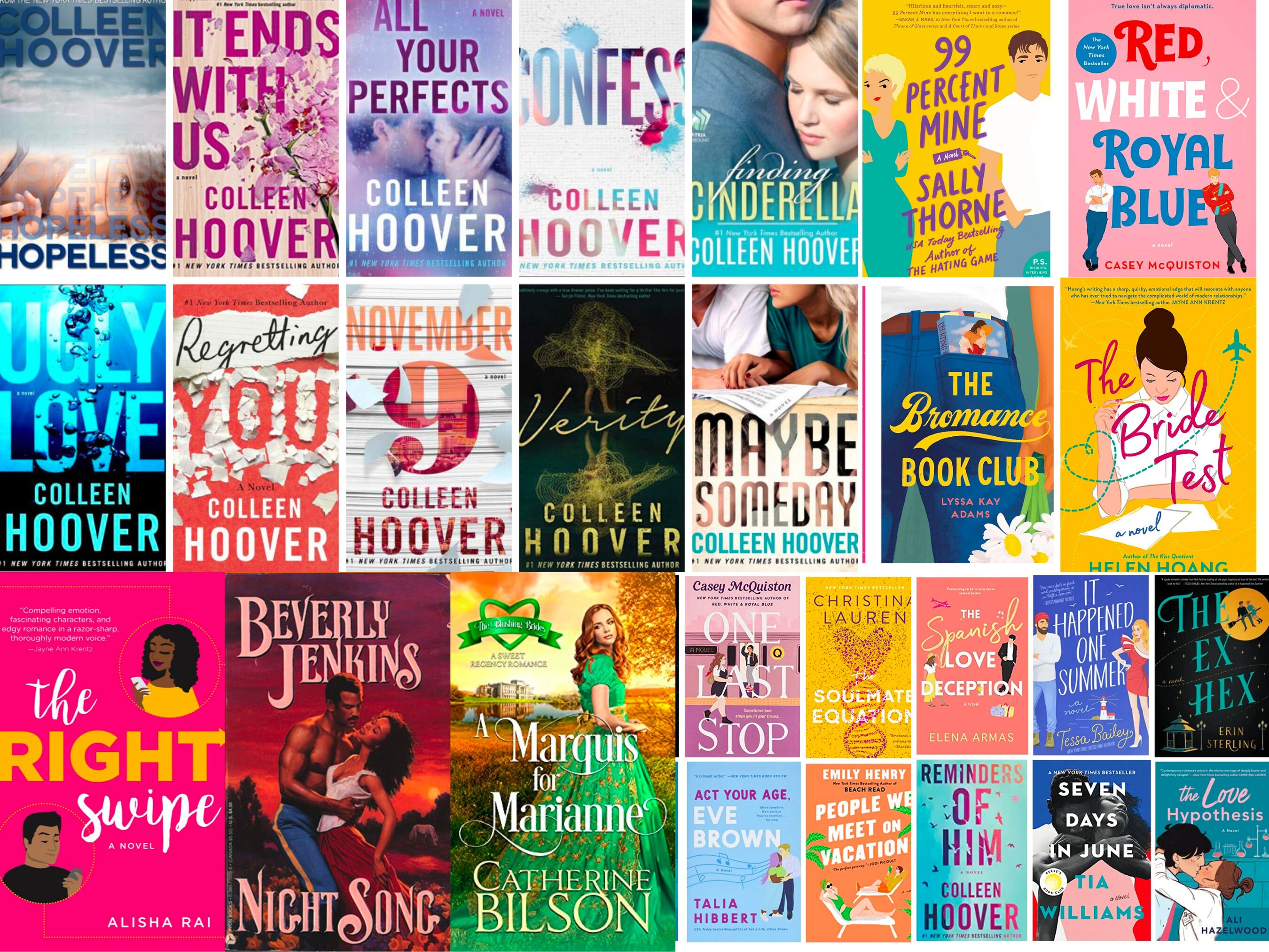 100 Pcs CUSTOM BOOK COVER Collage Wall Kit Romance/dystopian/action ...