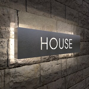 Address Metal Art Sign, Light up Address Plaque Sign,metal House ...