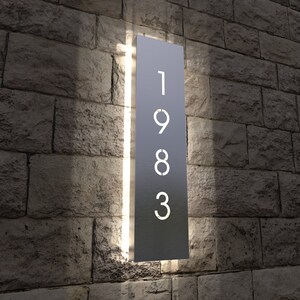 Metal House Number Sign,light up Address Box Sign,address Rectangle ...
