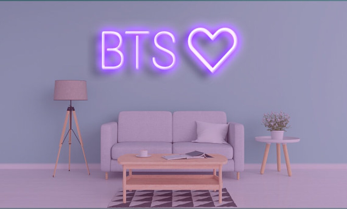 Bts Neon Light Sign Led Neon Sign for Kpoparmyled Hanging - Etsy