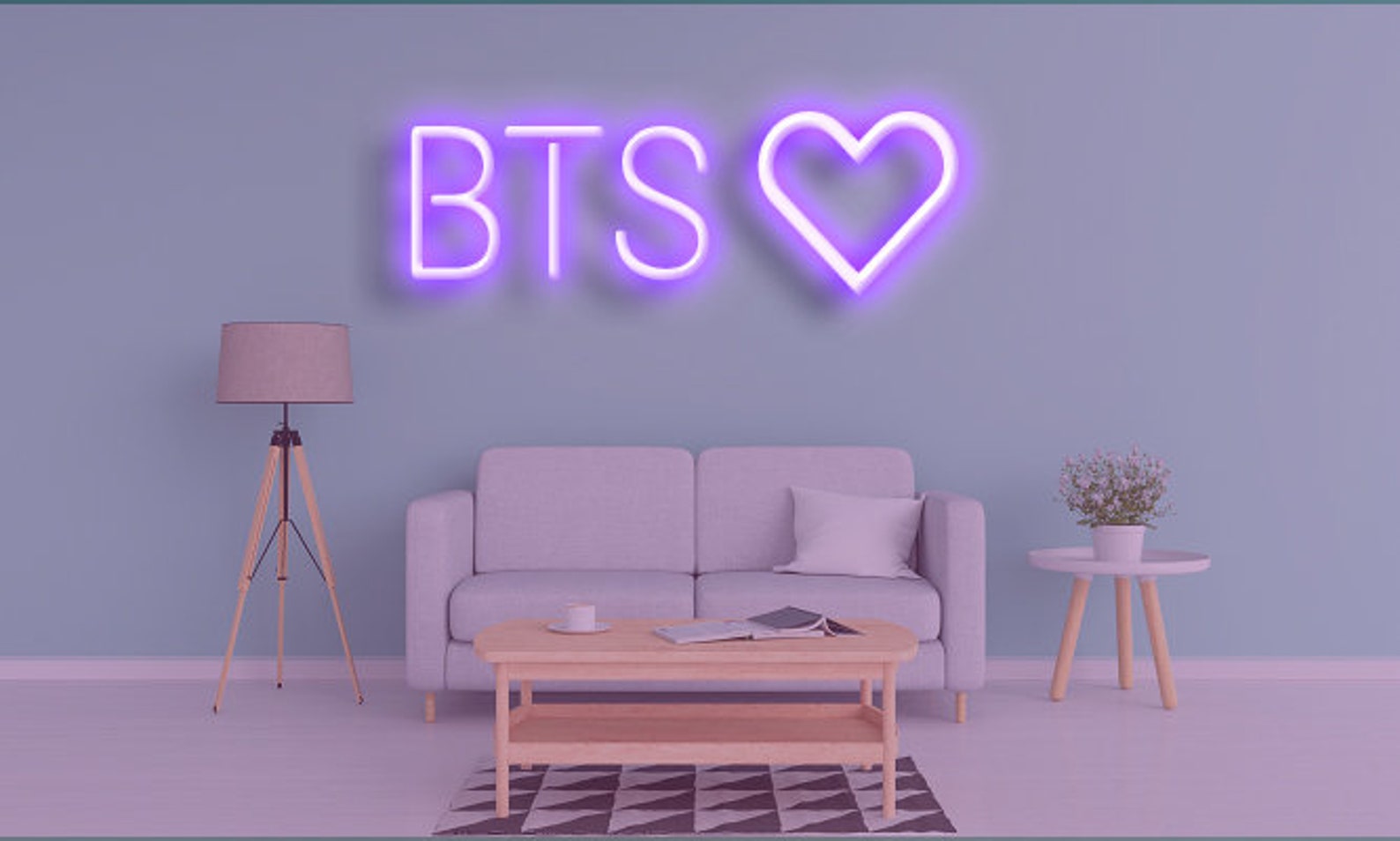 Bts Neon Light Sign Led Neon Sign for Kpoparmyled Hanging - Etsy