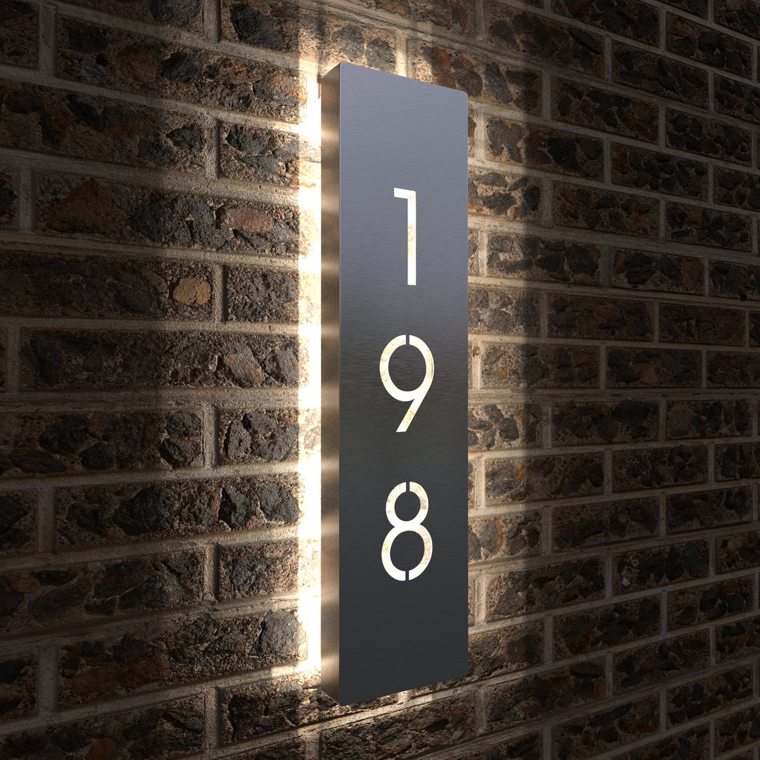 Custom Address Plaque,outdoor House Number Sign,illuminated Address Box Signage,room Numbers ...
