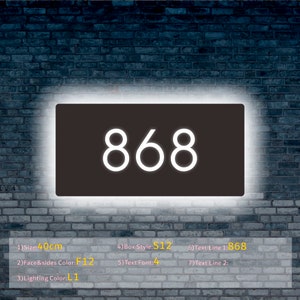 House Number Sign | LED Backlit Sign | House Signs Door Number Sign ...