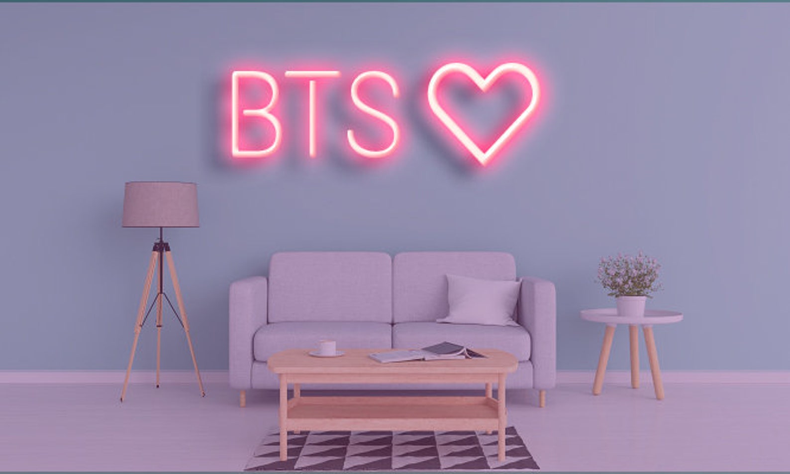 Bts Neon Light Sign Led Neon Sign for Kpoparmyled Hanging - Etsy