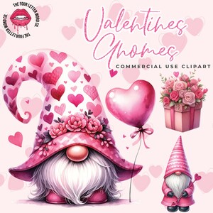 Valentine Gnomes Clipart Valentine PNG Gnome Clipart Valentines Day ...