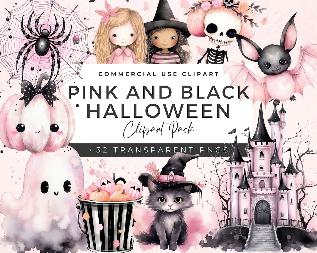Cute Halloween Clipart | Watercolor Halloween Clipart | Spooky Clipart ...