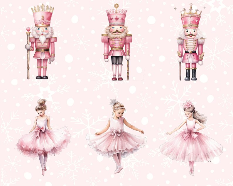 Christmas Pink Nutcracker Clipart Bundle | Ballet Clipart | Png ...