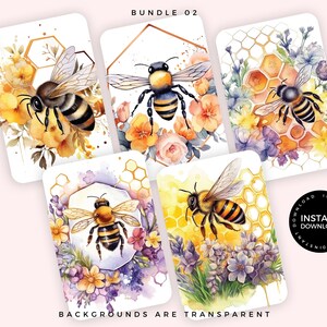 Watercolor Honey Bee Clipart Bundle | Bee Illustrations | Cute Bees ...