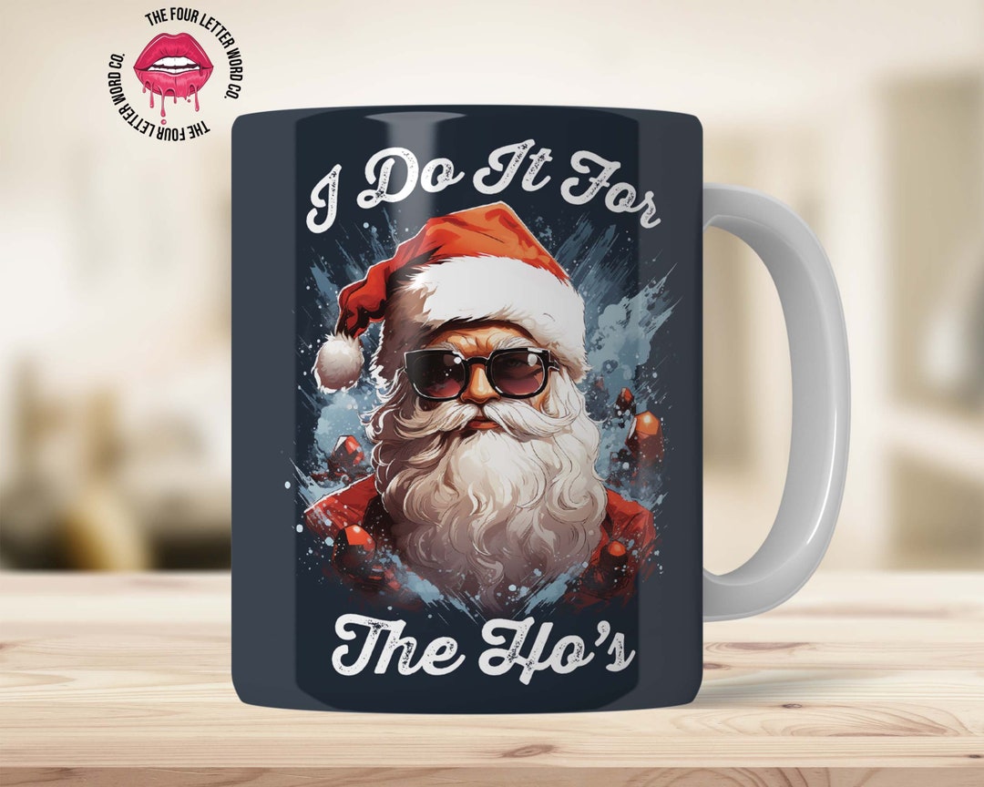 Funny Santa Mug Wrap Merry Christmas Mug Funny Christmas Mug PNG Coffee ...