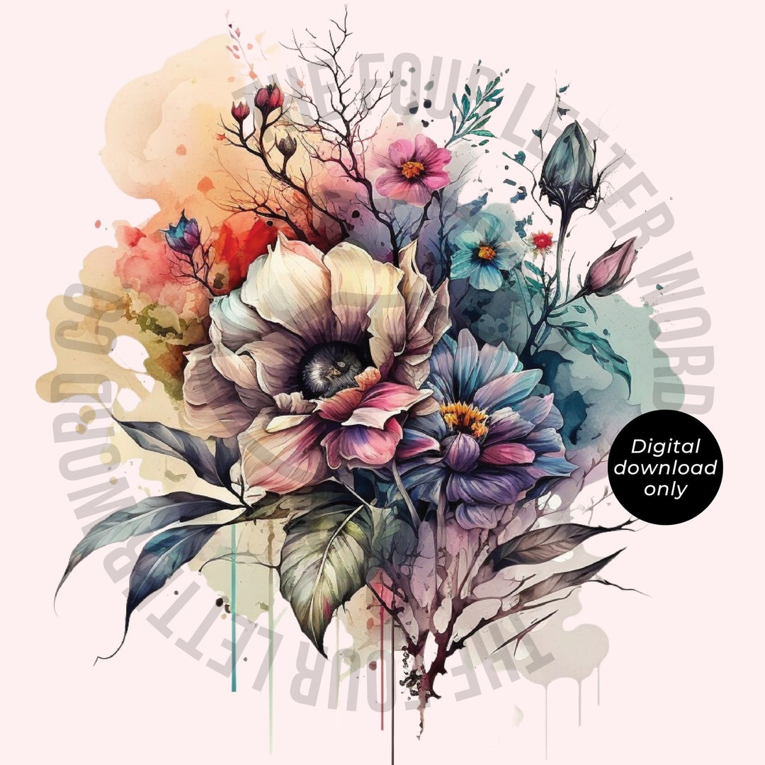 Floral Clipart | Watercolor Bouquets | Bohemian Boho | Instant Download ...