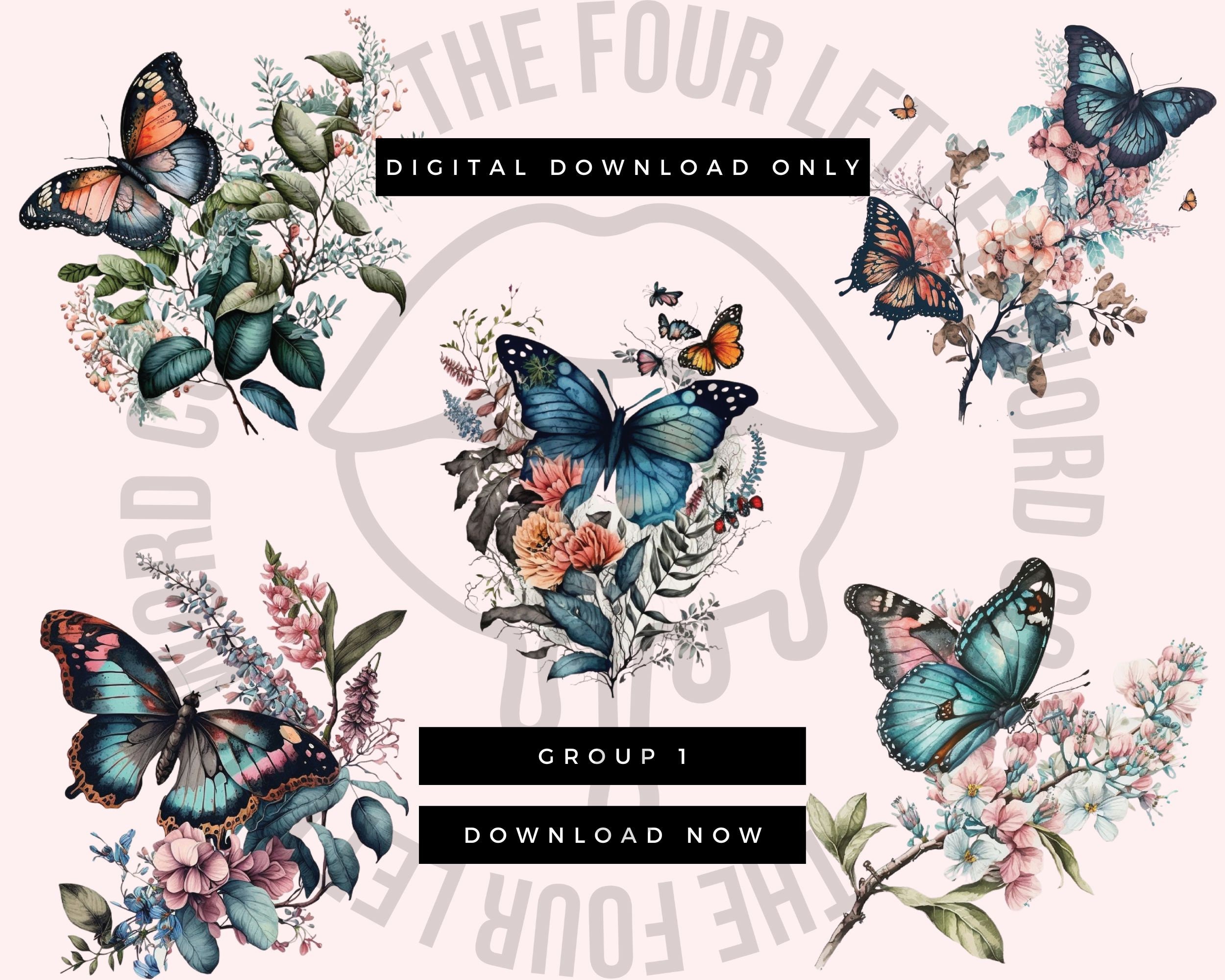 25 PNG Watercolor Butterflies Clip Art Bundle Butterfly - Etsy