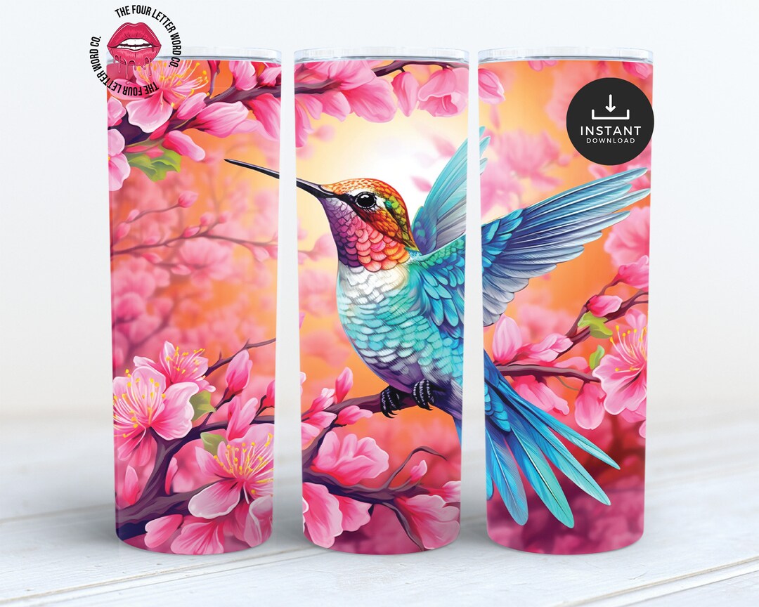 Hummingbird Tumbler Wrap PNG | Humming Bird Tumbler | Colorful Tumbler ...