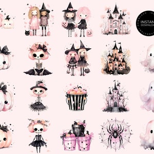 Cute Halloween Clipart | Watercolor Halloween Clipart | Spooky Clipart ...