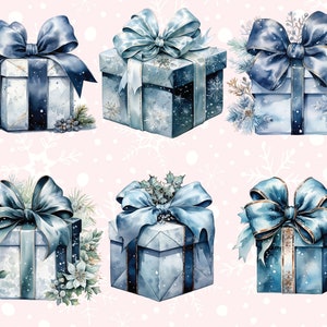 Blue Christmas Presents Clipart Bundle | Christmas Clipart | Christmas ...