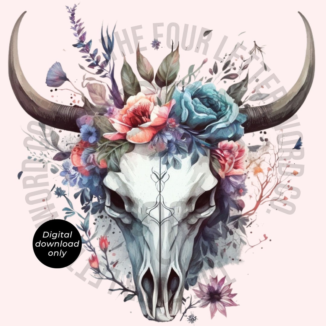 Bull Skull PNG Western PNG Bull Skull Clip Art Boho Bull - Etsy