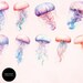 Watercolor Jellyfish Clipart Bundle Jellyfish Print Marine Life ...