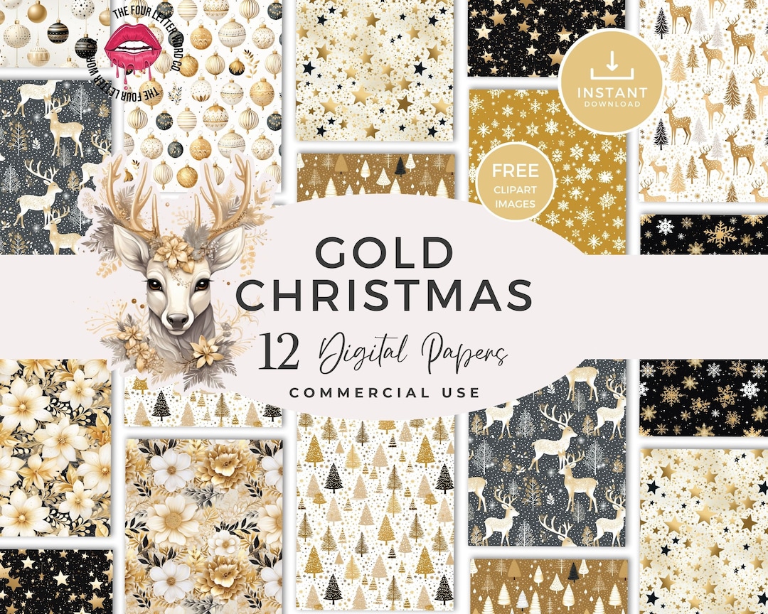 Printable Digital Paper | Christmas Background | Seamless Patterns ...