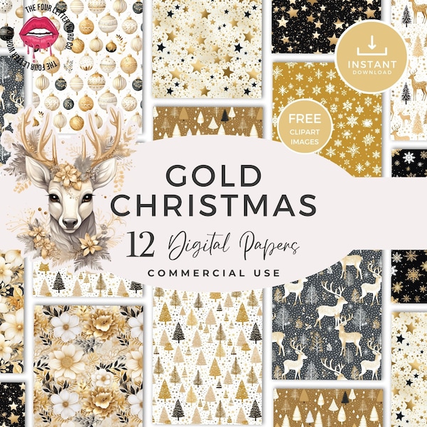 Christmas Digital Paper - Etsy