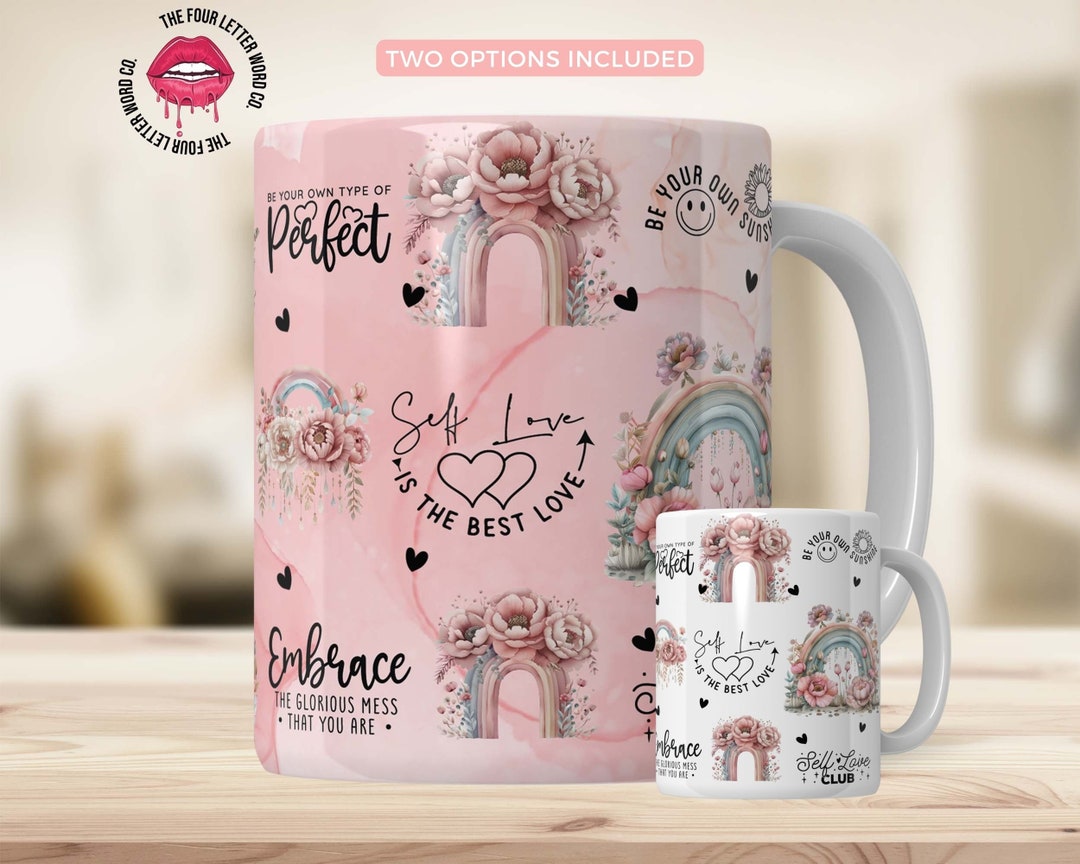 Motivational Mug Wrap | Daily Reminder Mug PNG | Mindfulness Mug PNG ...