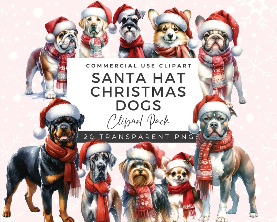 Watercolor Christmas Dogs Clipart Bundle |dog Breeds PNG Bundle | Dog ...