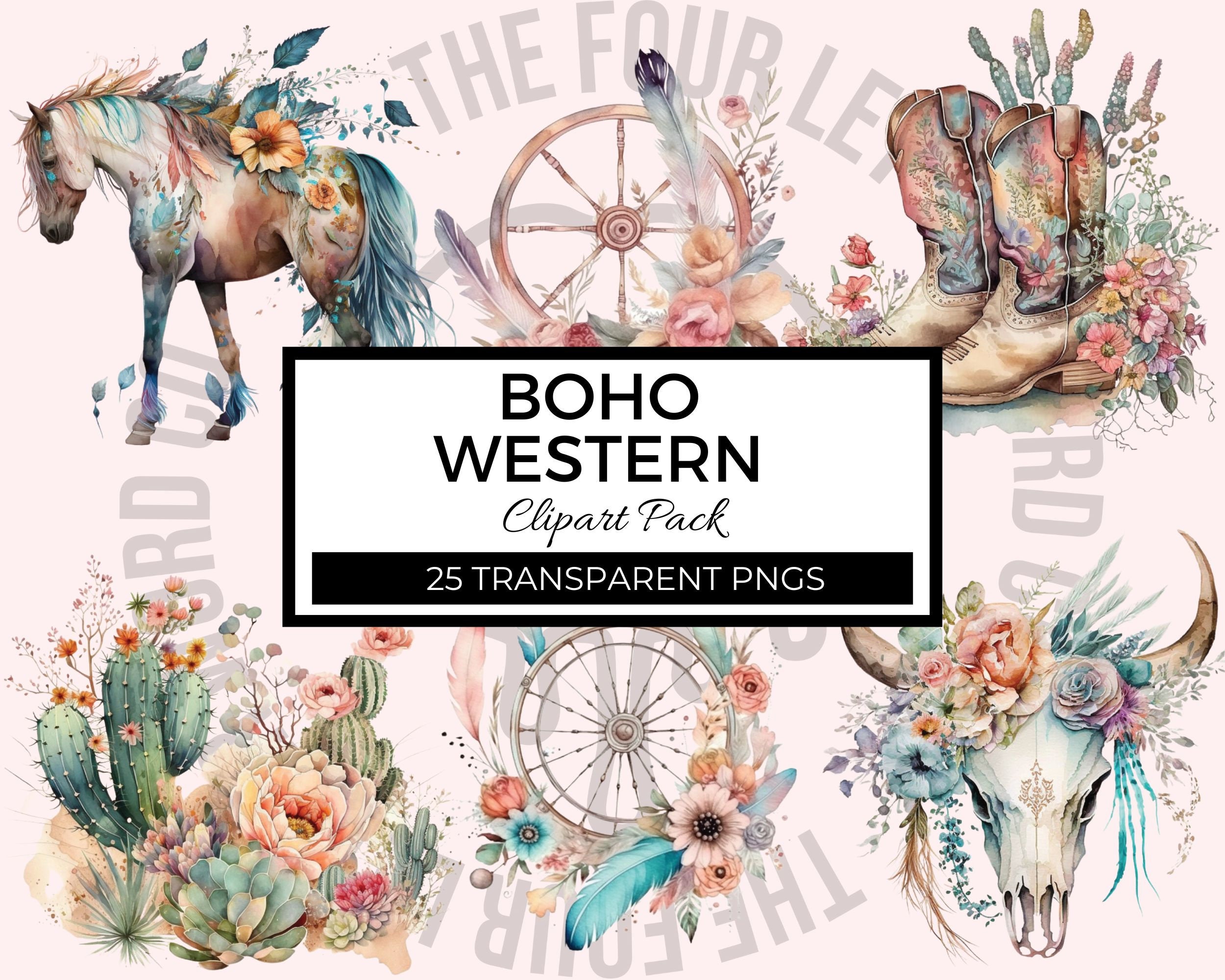 25 PNG Watercolor Western Clip Art Bundle Cowgirl Clip Art - Etsy Canada