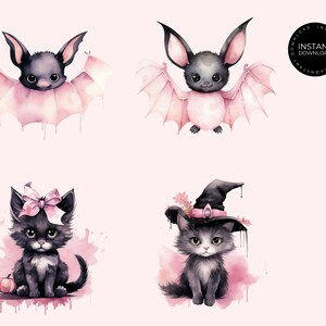 Cute Halloween Clipart | Watercolor Halloween Clipart | Spooky Clipart ...
