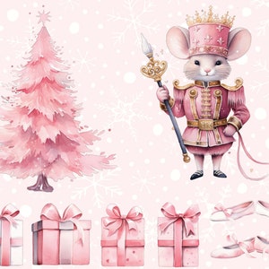 Christmas Pink Nutcracker Clipart Bundle | Ballet Clipart | Png ...